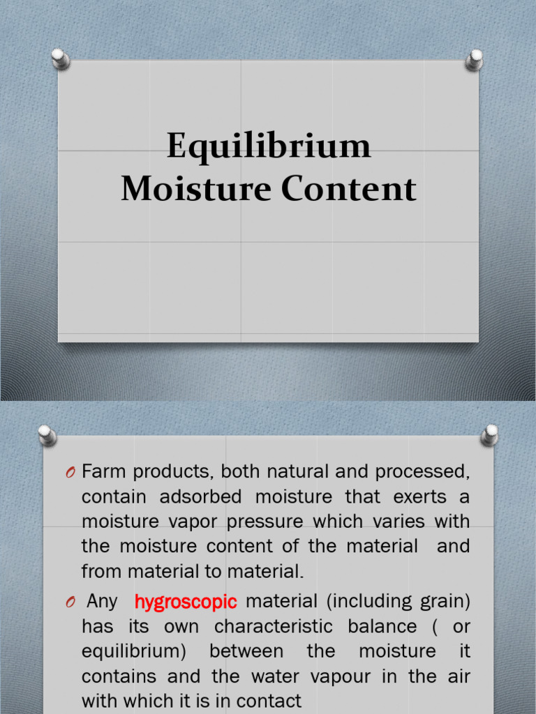 Equilibrium Moisture Content | PDF | Humidity | Water Vapor