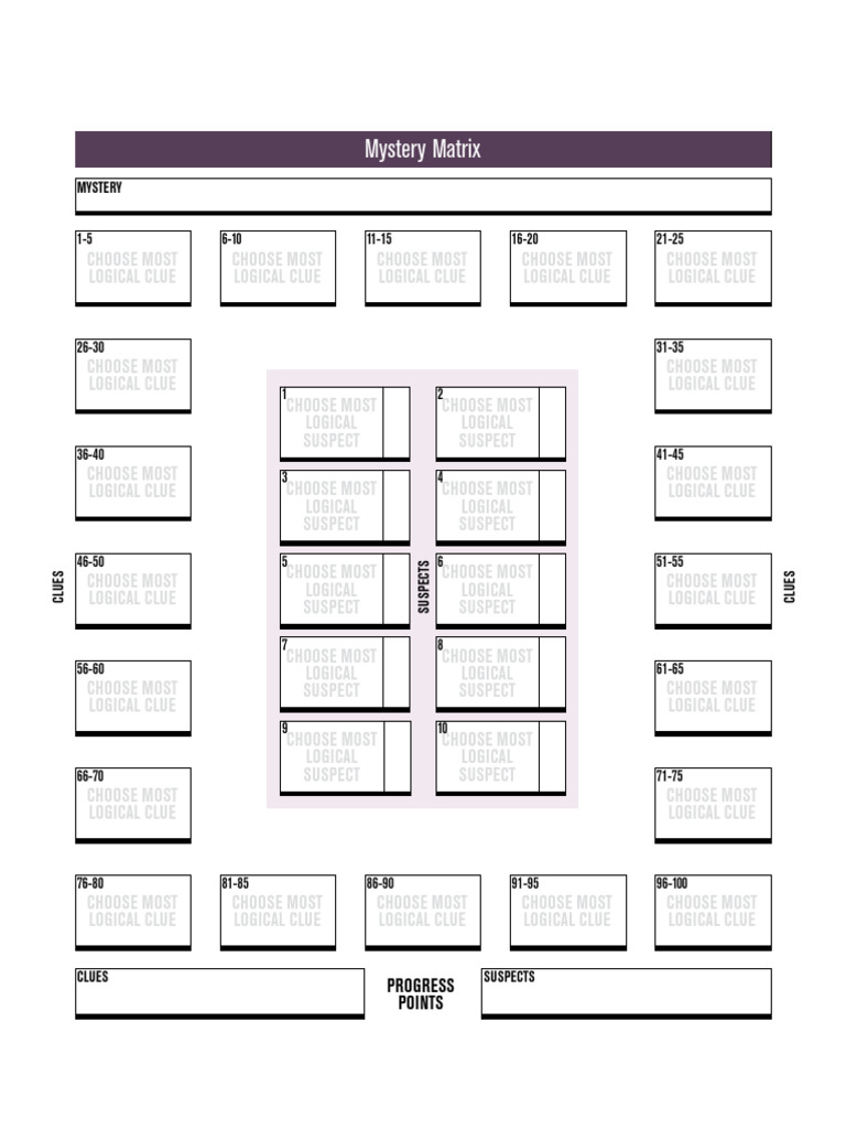 Mystery Matrix Fillable | PDF