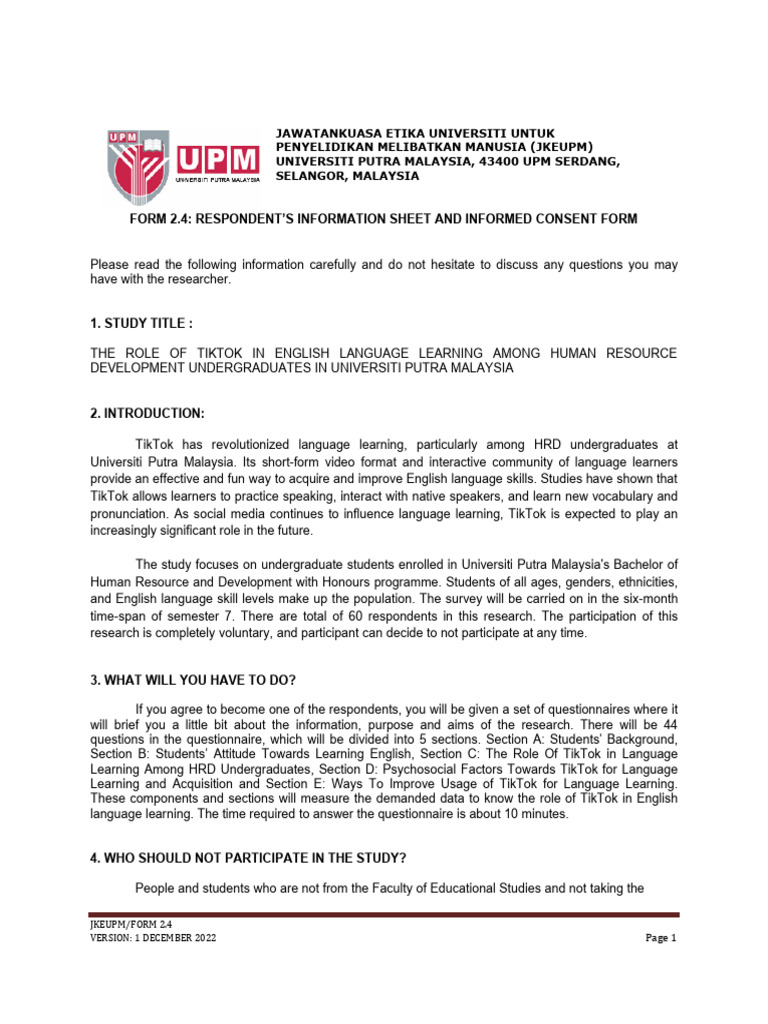 LONG AIRIL 206562 JKEUPM FORM 2.4-(ENGLISH_VERSION) RESPONDENT’S INFORMATION SHEET AND INFORMED ...