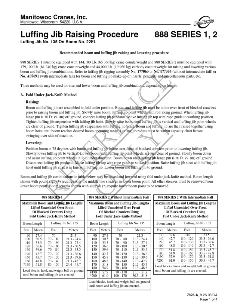 Luffer Raising Guide 7826a | PDF | Crane (Machine)