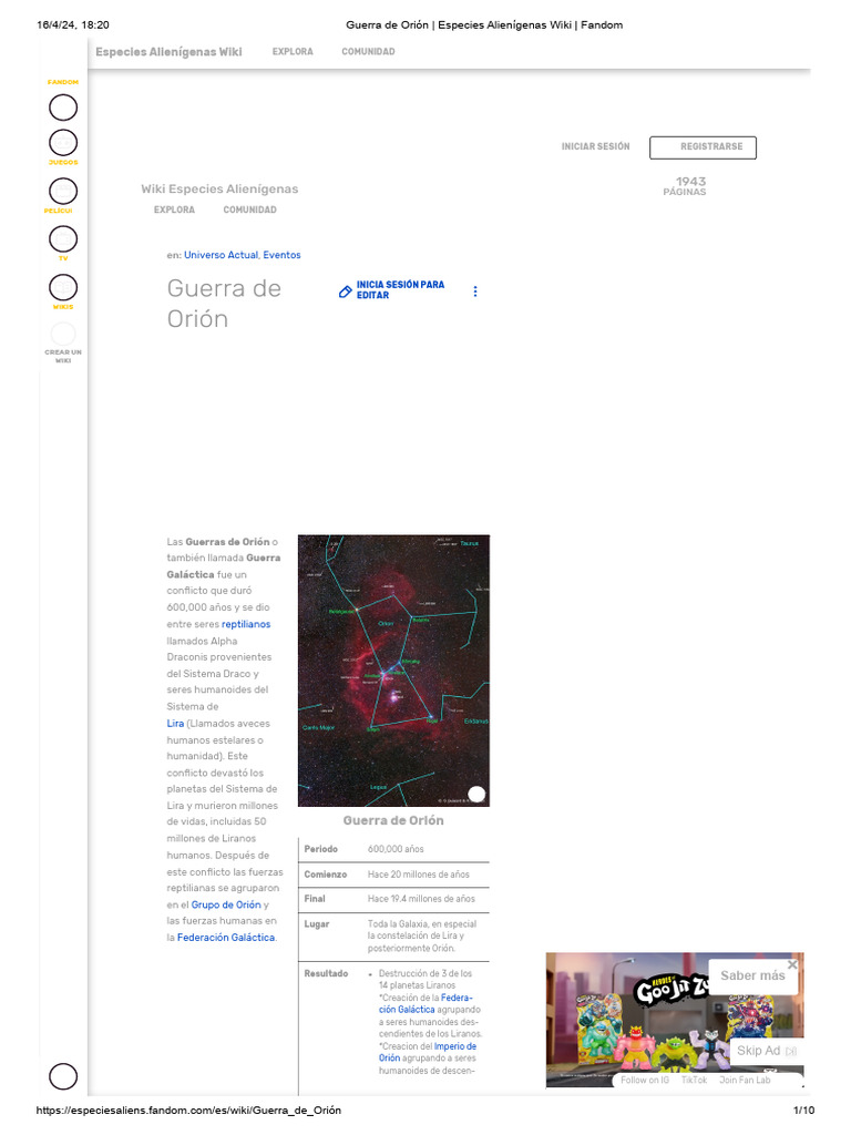Guerra de Orión - Especies Alienígenas Wiki - Fandom | PDF | Cometa | Marte