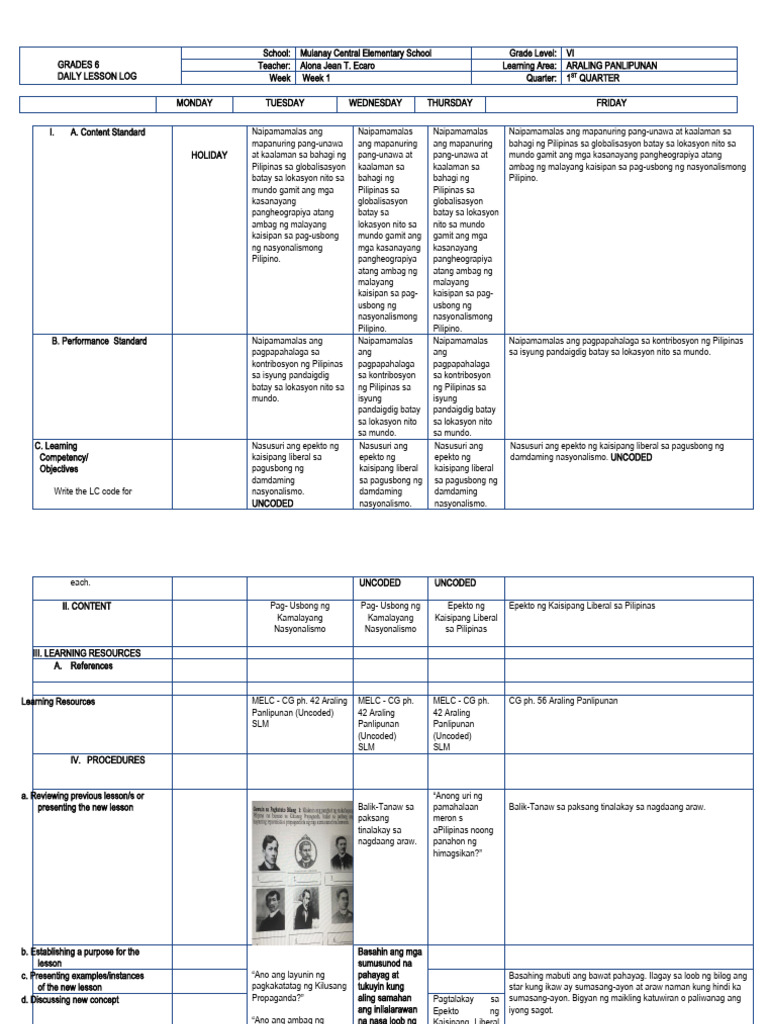 Week1-Dll-Ap 6 - Q1 | PDF