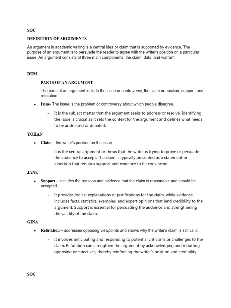 Arguments in Manifesto | PDF | Argument | Reason