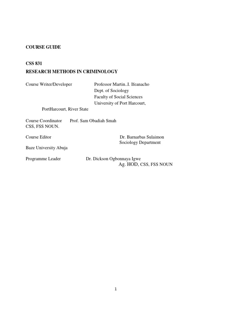 Research Methods in Criminology Guide | PDF | Criminology | Sampling ...