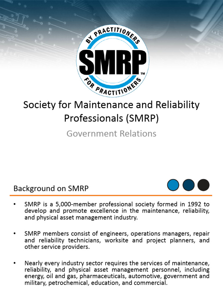 SMRP Government Relations and Safety Advocacy | PDF | Occupational ...