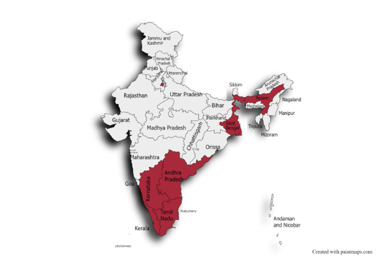 India With Disputed Territories Map Chart | PDF