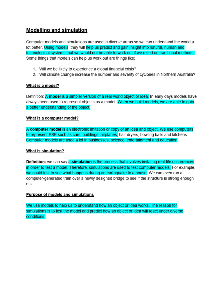 Unit 4 - Modelling and Simulation | Download Free PDF | Simulation | Computer Simulation