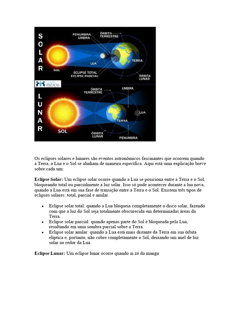 Eclipse Solar e Lunar | PDF | Ciências e Matemática | História
