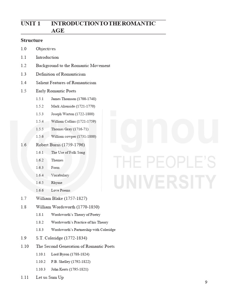 Unit 1 | PDF | Romanticism | Poetry