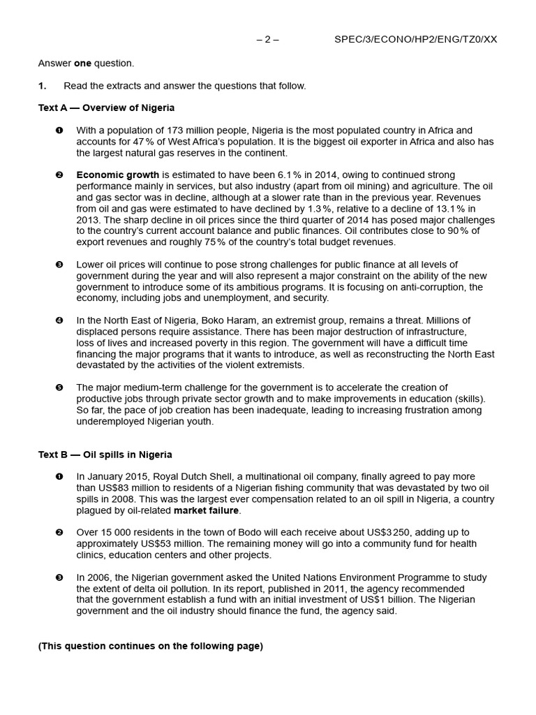 Nigeria Paper 2 | PDF | Nigeria | Economic Growth
