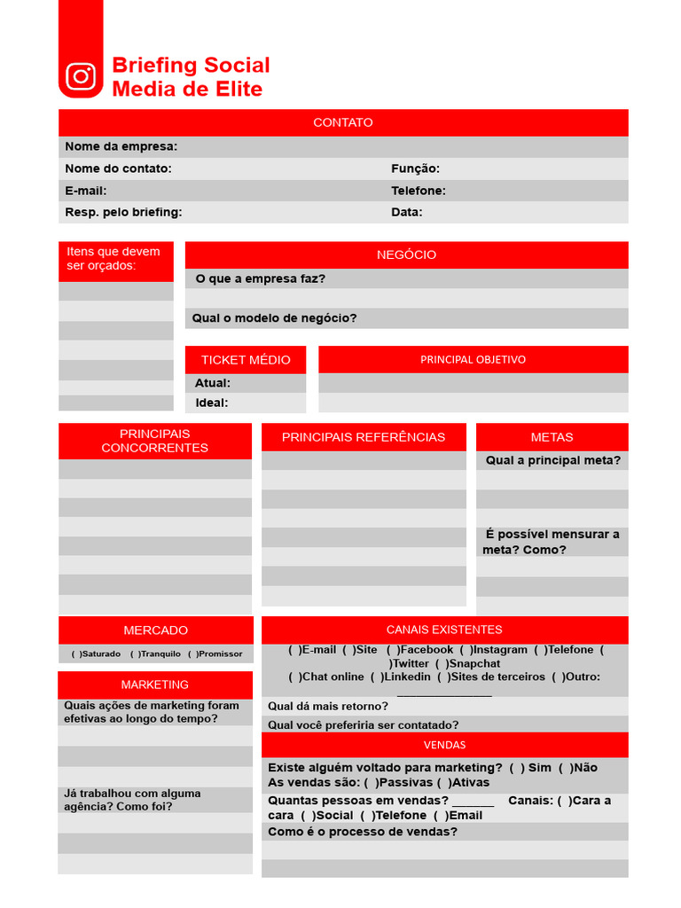 Modelo de Briefing para Campanha Digital | PDF | Marketing | Economia de negócios