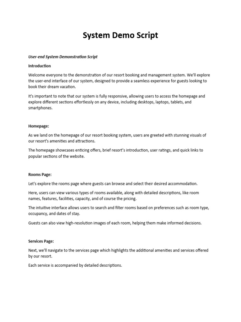 System Demo Script Pdf Cyberspace Software 