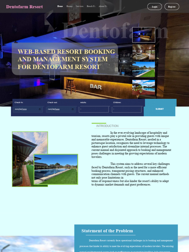 Dentofarm Resort Booking System Overview | PDF | Websites | System