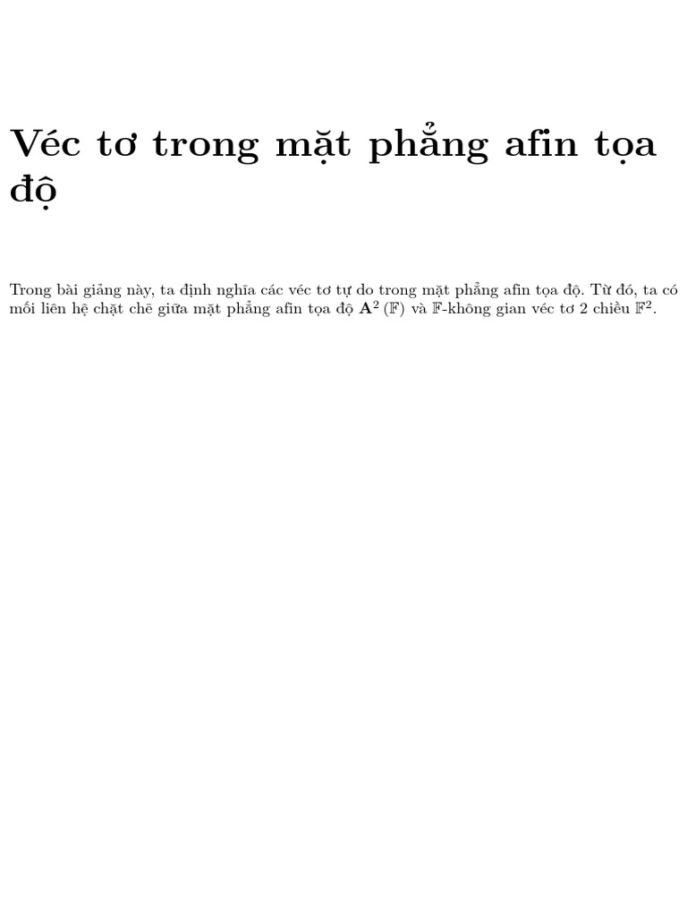 Véc tơ trong mặt phẳng afin tọa độ | PDF