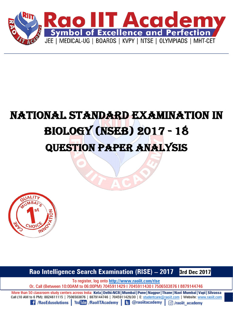 NSEB 17 Analysis - New | PDF | Zoology | Botany