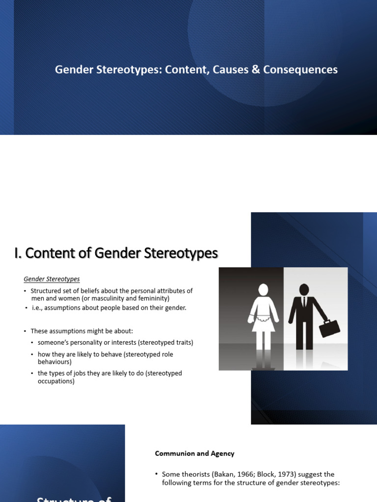 4 Gender Stereotypes Content Causes and Consequences | PDF ...