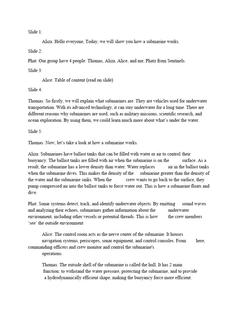 Slide-1 | PDF | Submarines | Buoyancy