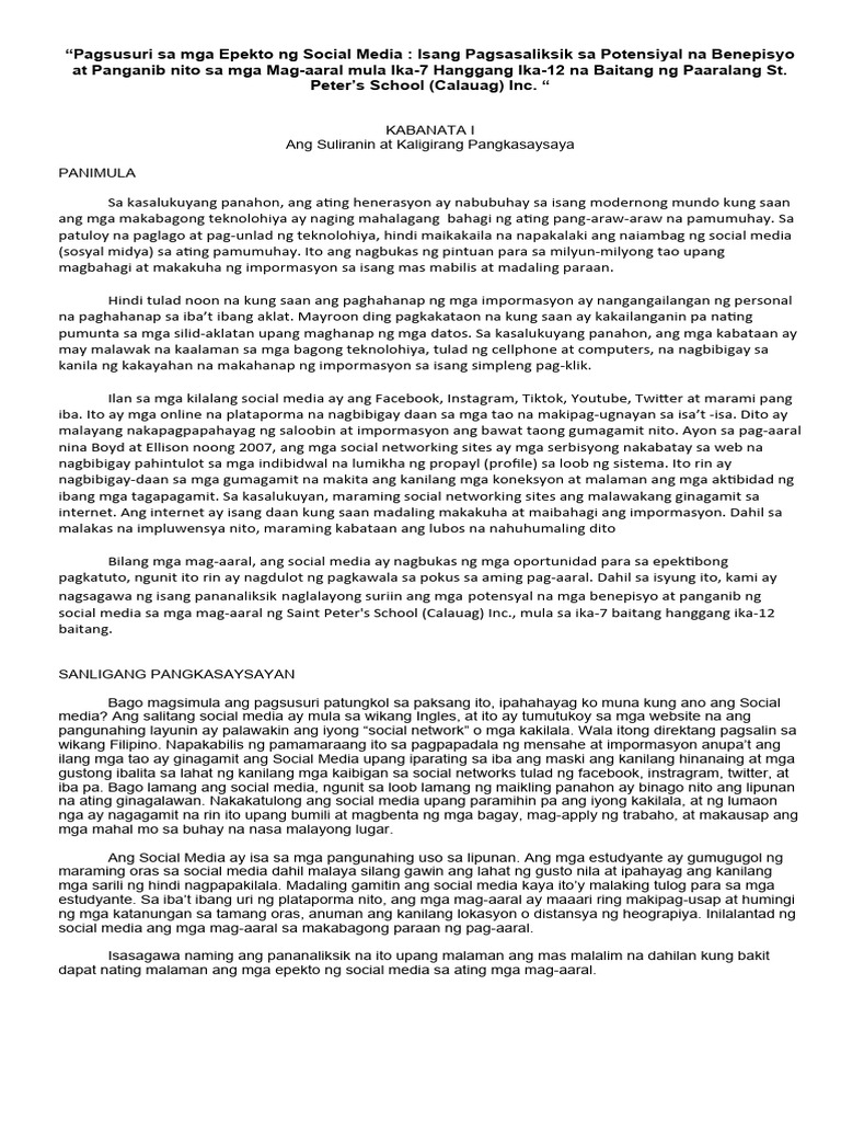 Pagsusuri Sa Mga Epekto NG Social Media | PDF