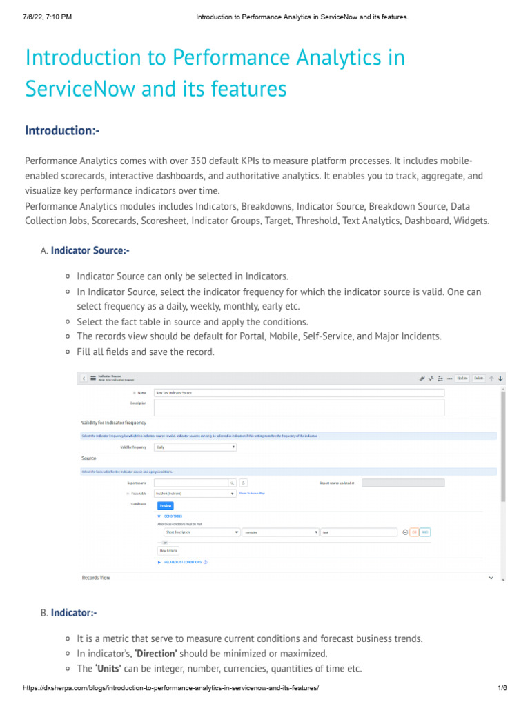 ServiceNow Performance Analytics Overview | PDF | Analytics ...
