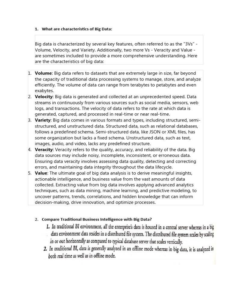 Unit 1 Notes | PDF | Apache Hadoop | Big Data Unit 1 Notes | PDF | Apache Hadoop | Big Data