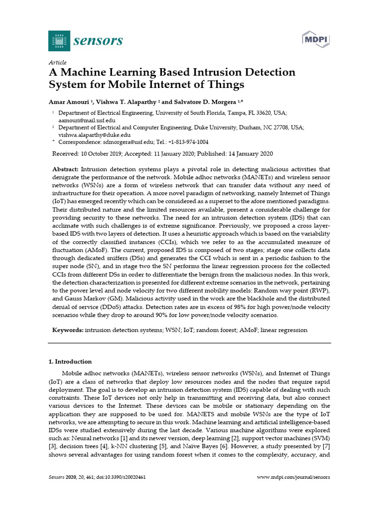 A Machine Learning Based Intrusion Detection Syste | PDF | Denial Of ...