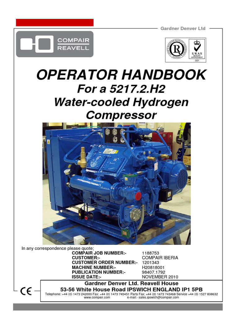 Operator Handbook for 5217.2.H2 Compressor | PDF