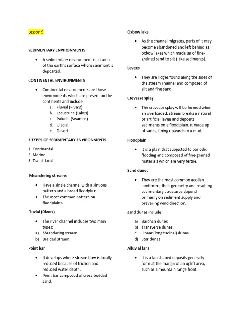 Lesson 9 Geo | PDF | Continental Shelf | Floodplain