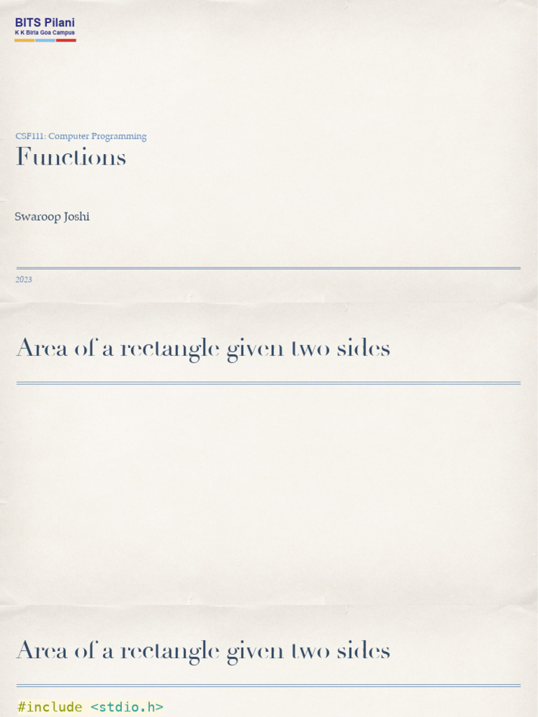 Cp 03 Functions Pdf Length Computer Programming