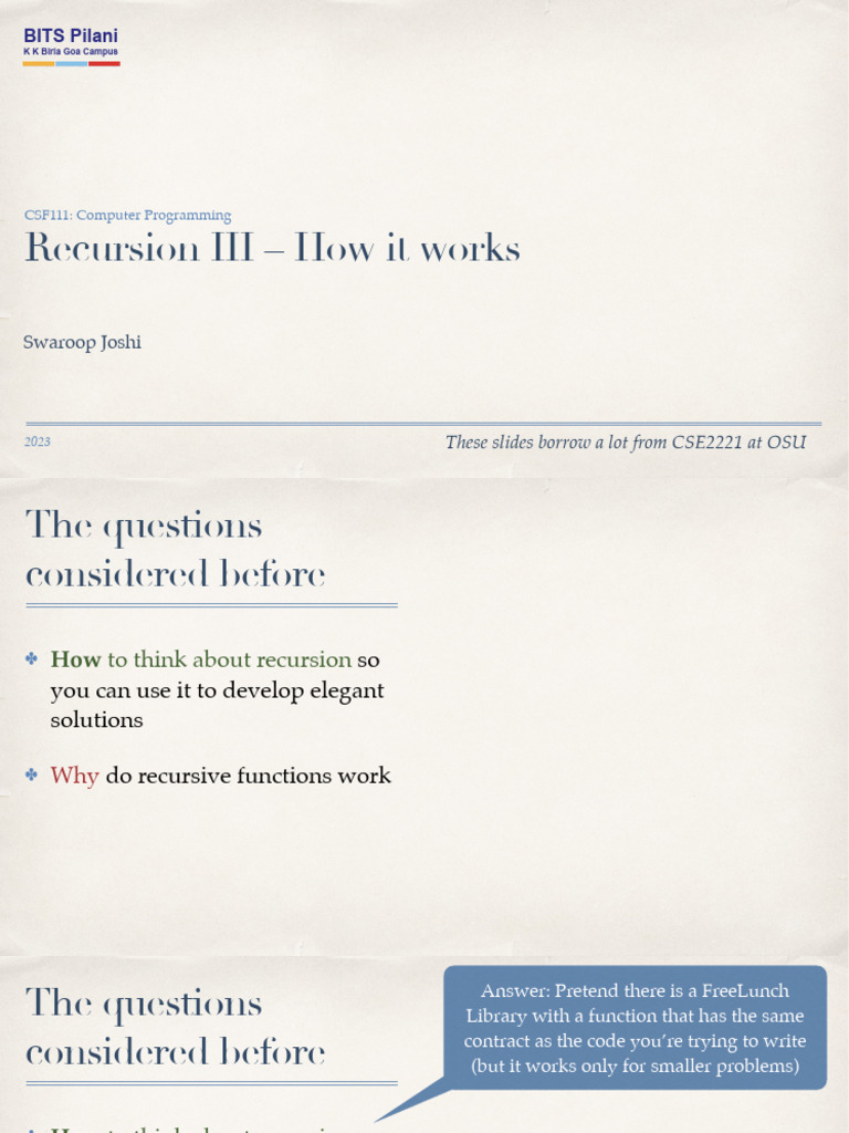 Cp 07 Recursion3 Pdf Recursion Parameter Computer Programming 