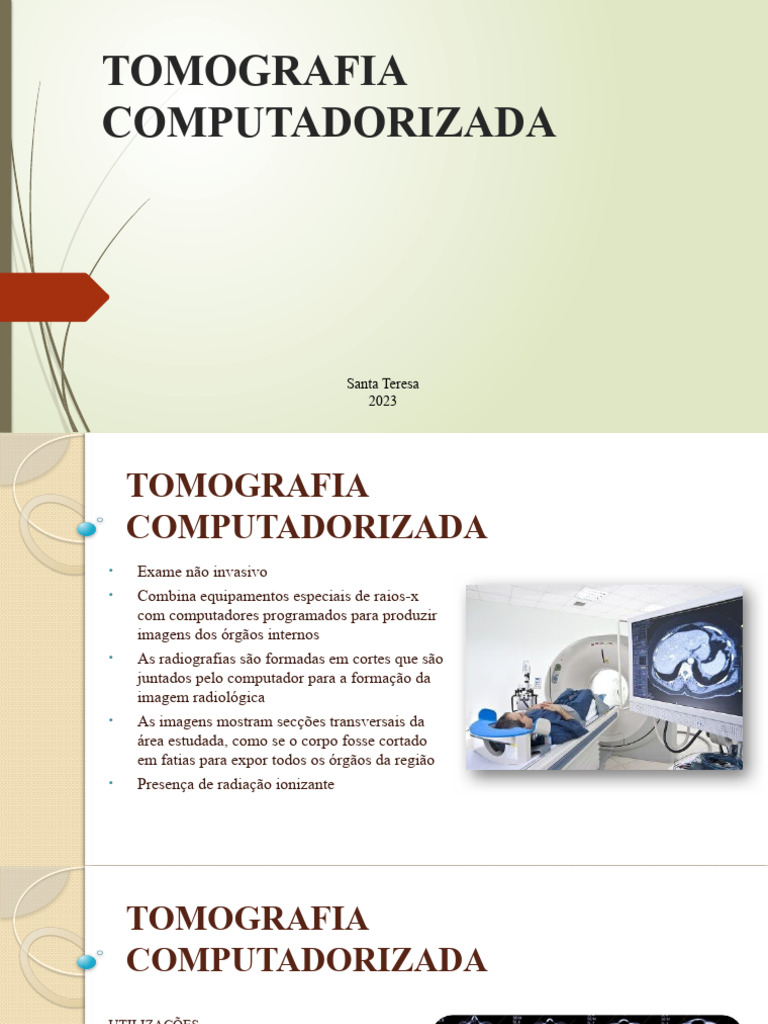 Aula de Tomografia | PDF | Tomografia computadorizada | Raio X
