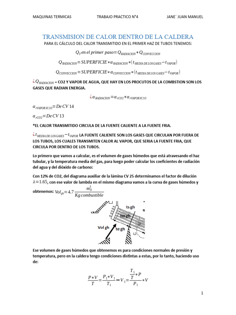 Trabajo Practico #4 Maquinas Termicas Ing. Gabriel Miguel | PDF | Vapor ...