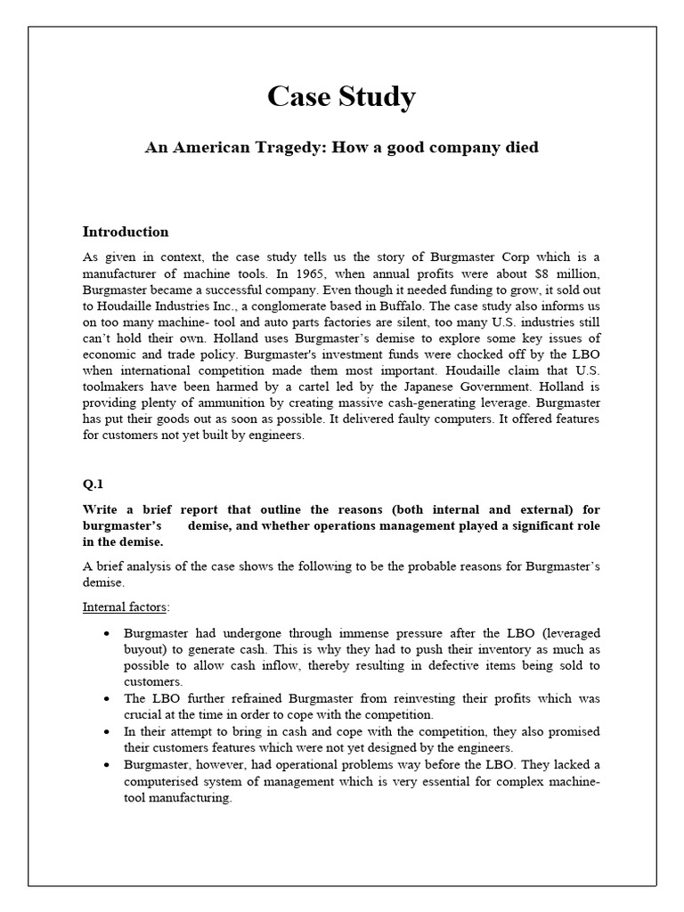 Case Study POM Yasvi, Yug | PDF | Strategic Management | Strategic Planning