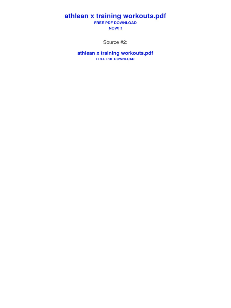 Athlean X Training Workoutspdf Compress | PDF | You Tube | Physical Fitness