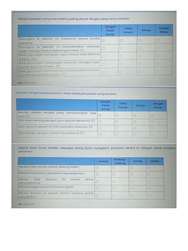 Contoh Soal Survey Karakter | PDF