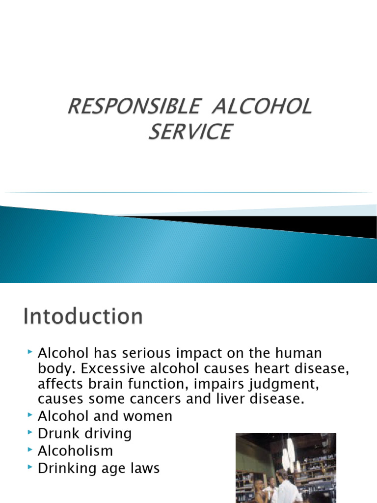 Serving Alcohol With Care | PDF | Alcoholism | Alcohol Intoxication