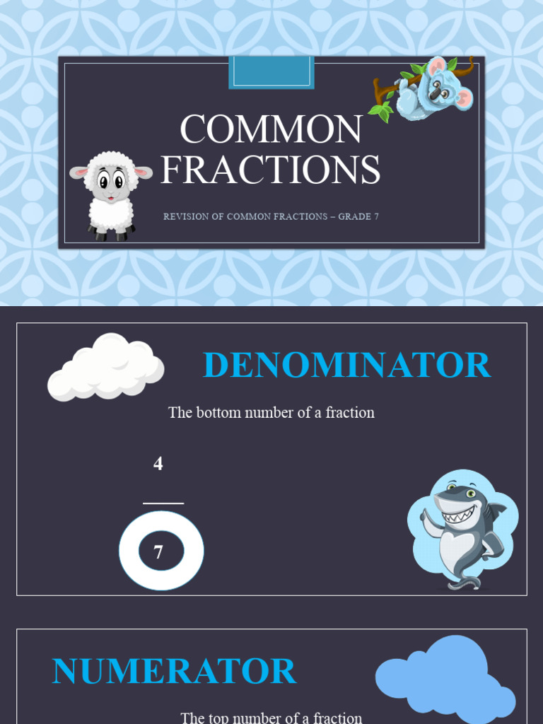Common Fractions Intro | PDF | Lexicology | Mathematical Concepts