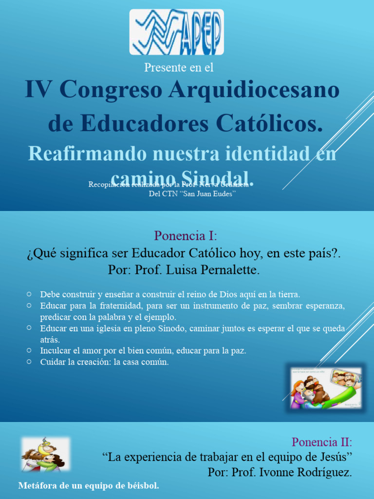 Congreso de Educadores Católicos 2023 | PDF | Relaciones personales ...