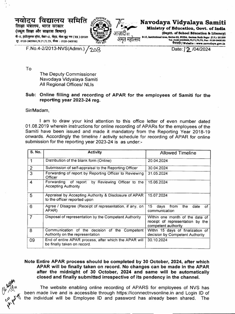NVS APAR Online Submission Timeline 2023-24 | PDF | Computing | Cyberspace