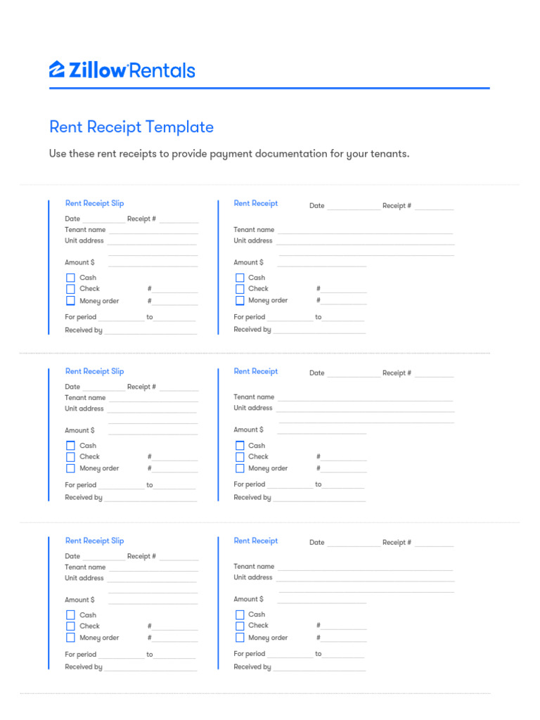 Rent Receipt Zillow-3b0c02 | PDF | Receipt | Money Order