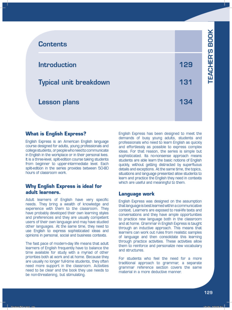 English Express Teacher's Guide | PDF | Learning | Vocabulary