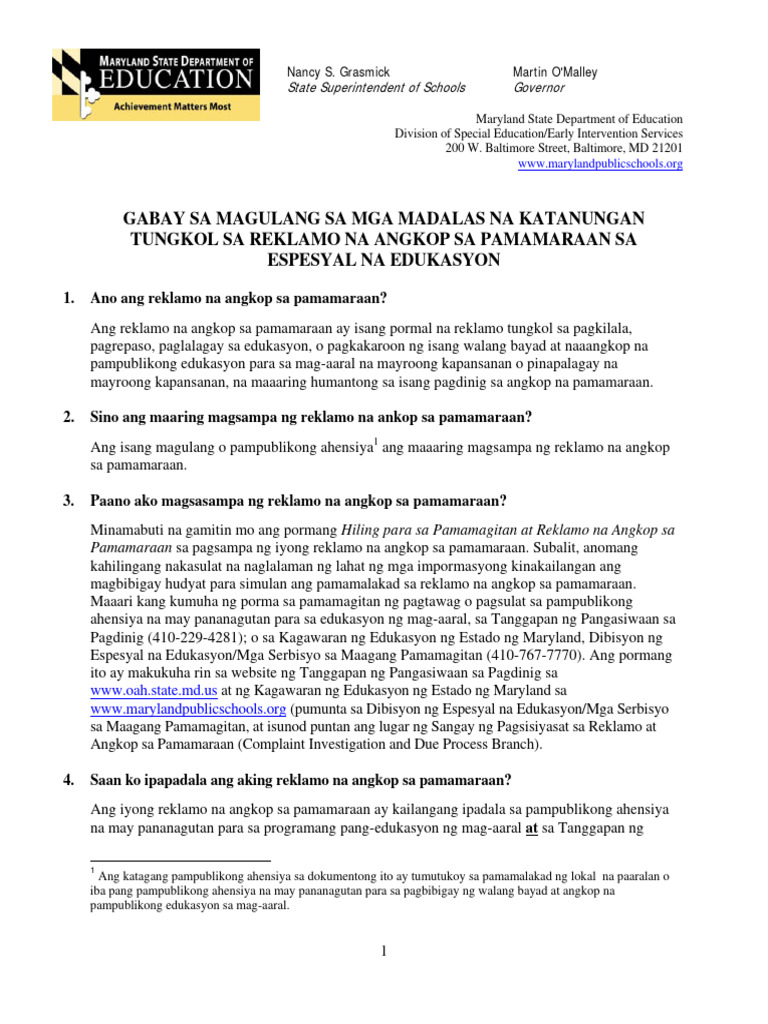 GABAY SA MAGULANG SA MGA MADALAS NA KATANUNGAN TUNGKOL SA REKLAMO NA ...