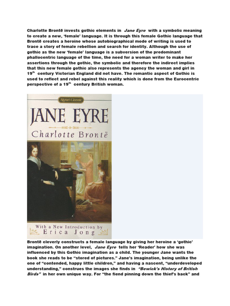 Charlotte Brontë Invests Gothic Elements in | PDF | Gothic Fiction ...