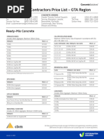 Ready Mix Concrete Price List 2025 | PDF | Home & Garden