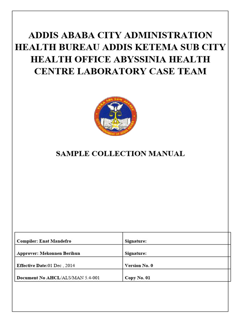 Abyssinia Health Center Sample Collection Guide | PDF | Vein | Ethiopia