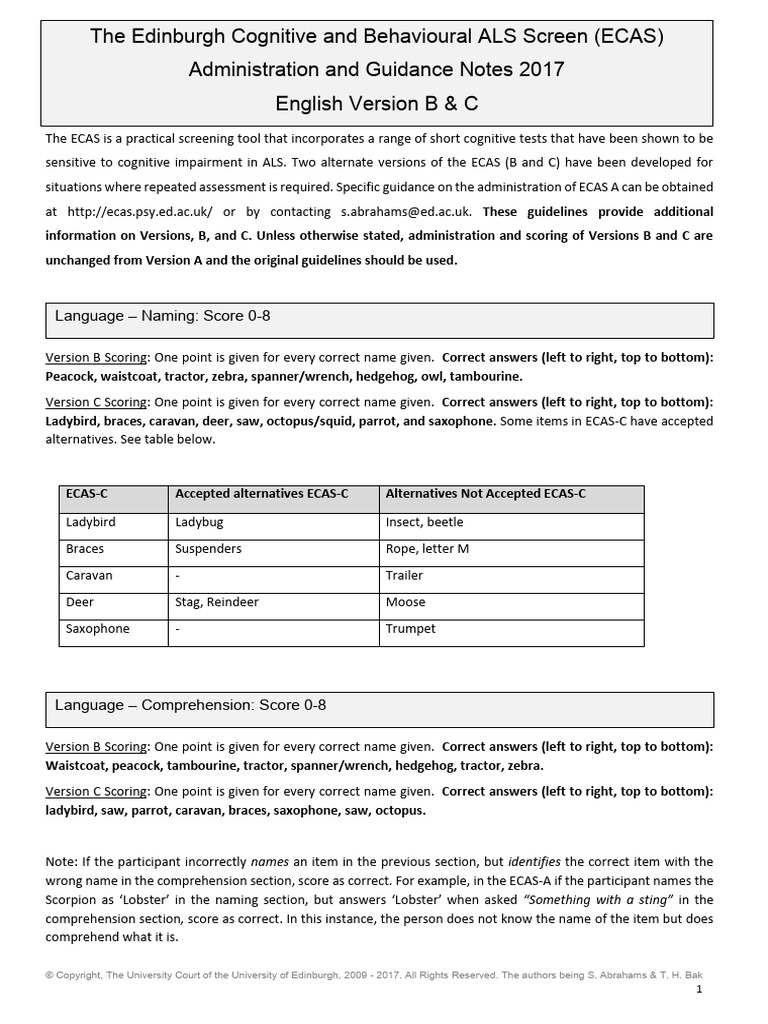 ECAS Alternate Versions Guidelines | PDF
