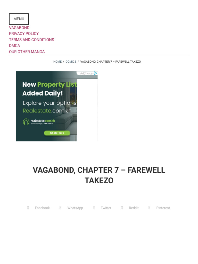Vagabond, Chapter 7 - Farewell Takezo - Vagabond Manga Online | PDF