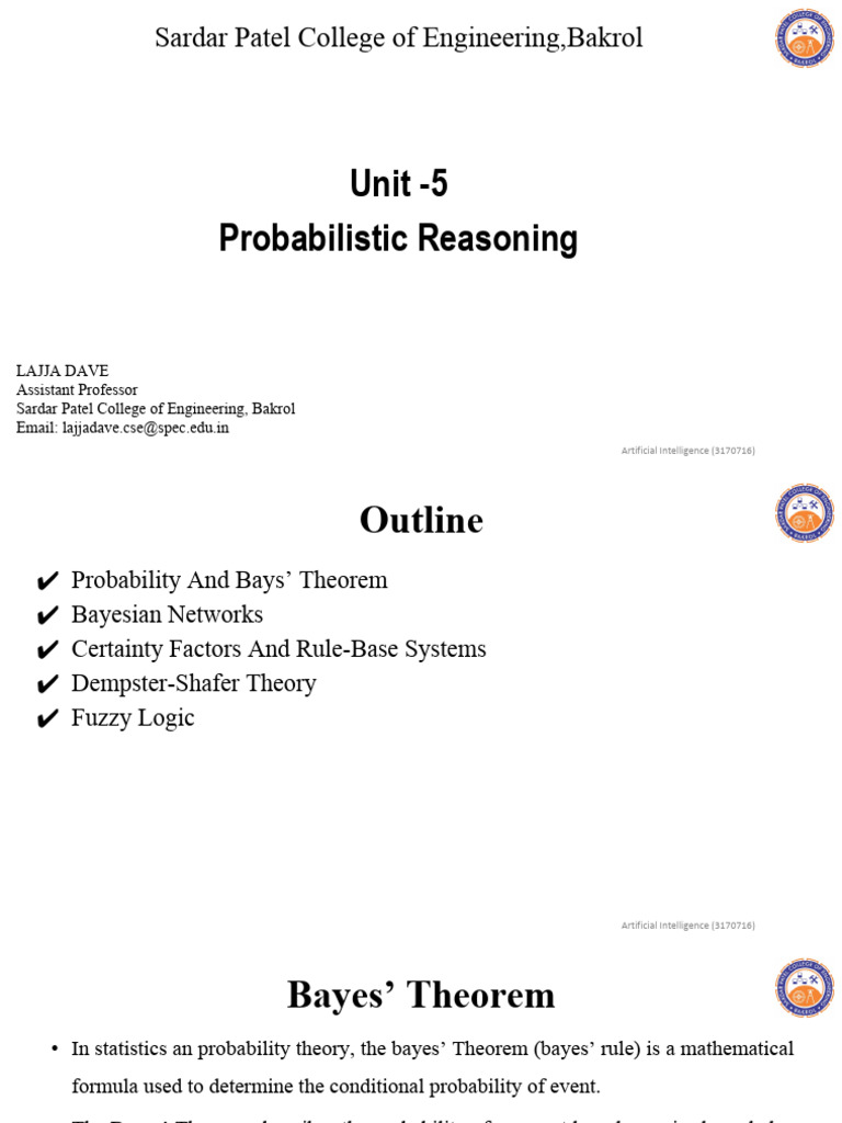 Unit 6 | PDF | Bayesian Network | Fuzzy Logic