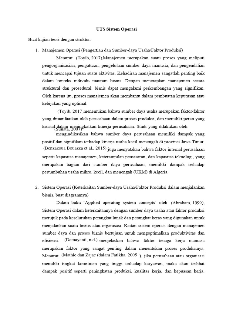Uts Sistem Operasi Kajian Teori | PDF