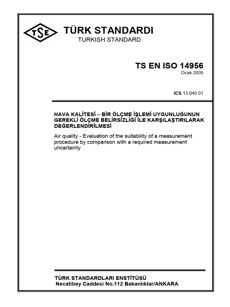 TS EN ISO 14956 Hava kalitesi | PDF