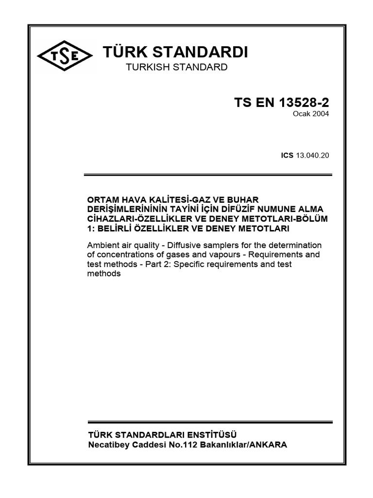 TS EN 13528-2 Ortam Hava (İNGİLİZCE) | PDF | Parts Per Notation | Confidence Interval
